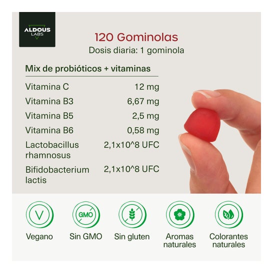 Aldous Labs Probióticos con Vitaminas para Niños Sabor Cereza 120 ...