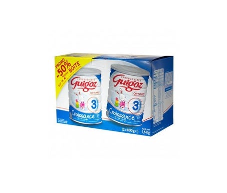 Guigoz Milk for growth from 1 to 3 years 800g Lot of 2 | PromoFarma