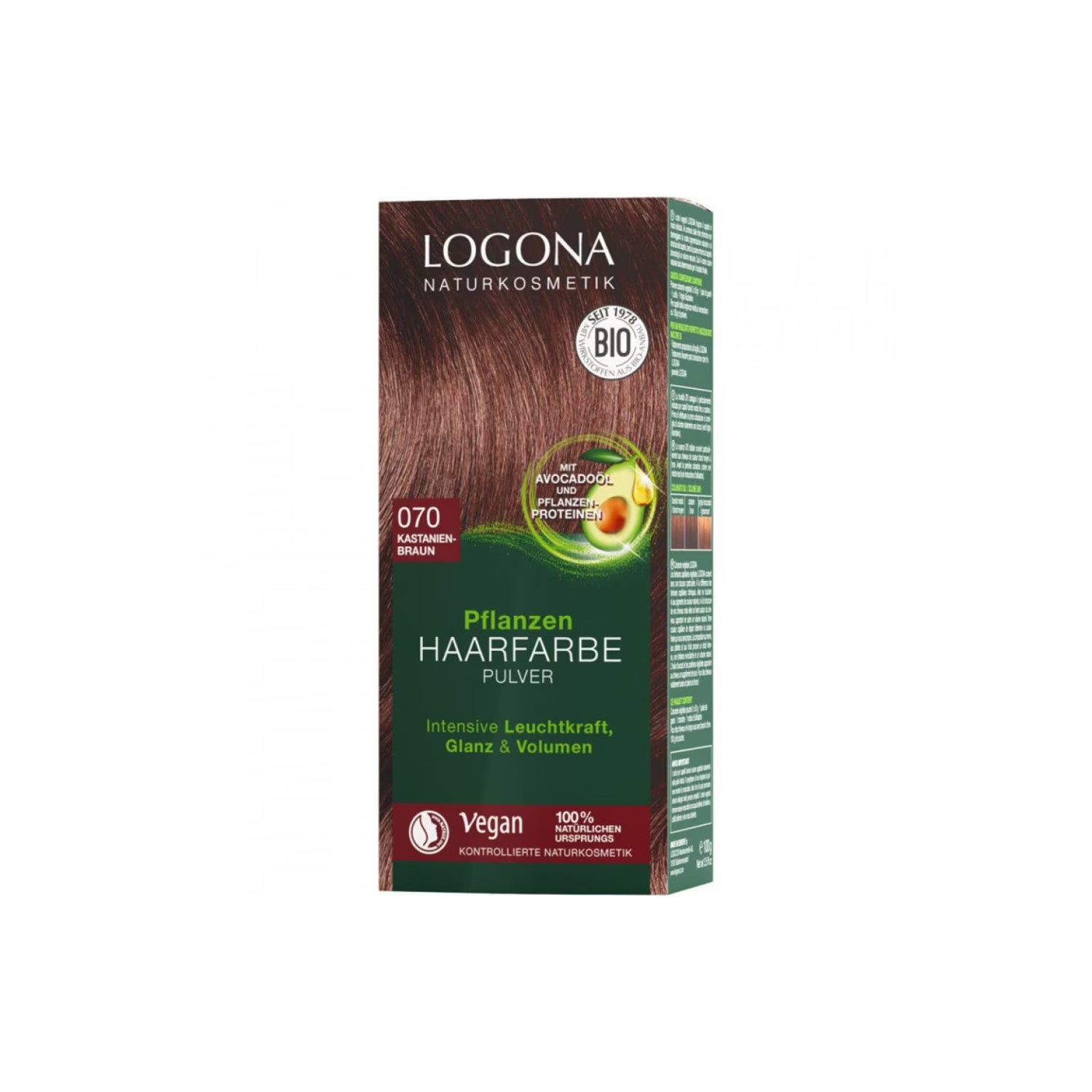 Logona Tinte Polvo Bio 070 Chestnut Brown 100g | PromoFarma